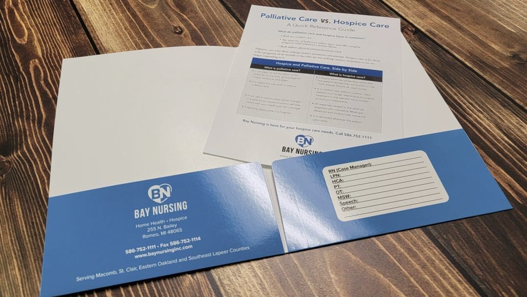 Bay Nursing - Custom Folders with Pockets | Fusion Marketing